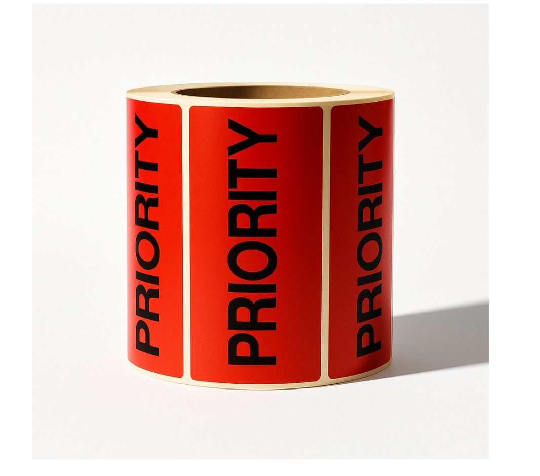 Blank Labels on Rolls – Black Rhino